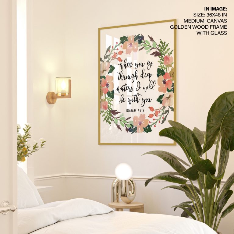 Framed Art Bible Verse When you go through deep waters I will be with ...
