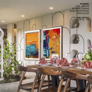 Set of 2 colorful abstract - Wall Art Decor, Framed Painting, Home ...