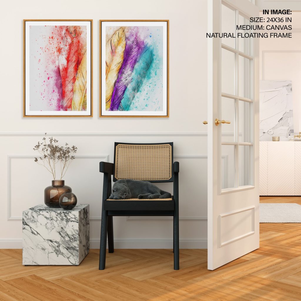 Set of 2 ferns - Wall Art Decor, Framed Painting, Home Decor - BestOfBharat