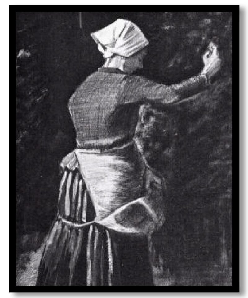 Wall Art | Woman Feeding Chickens by Vincent van Gogh (1883) | Small to ...