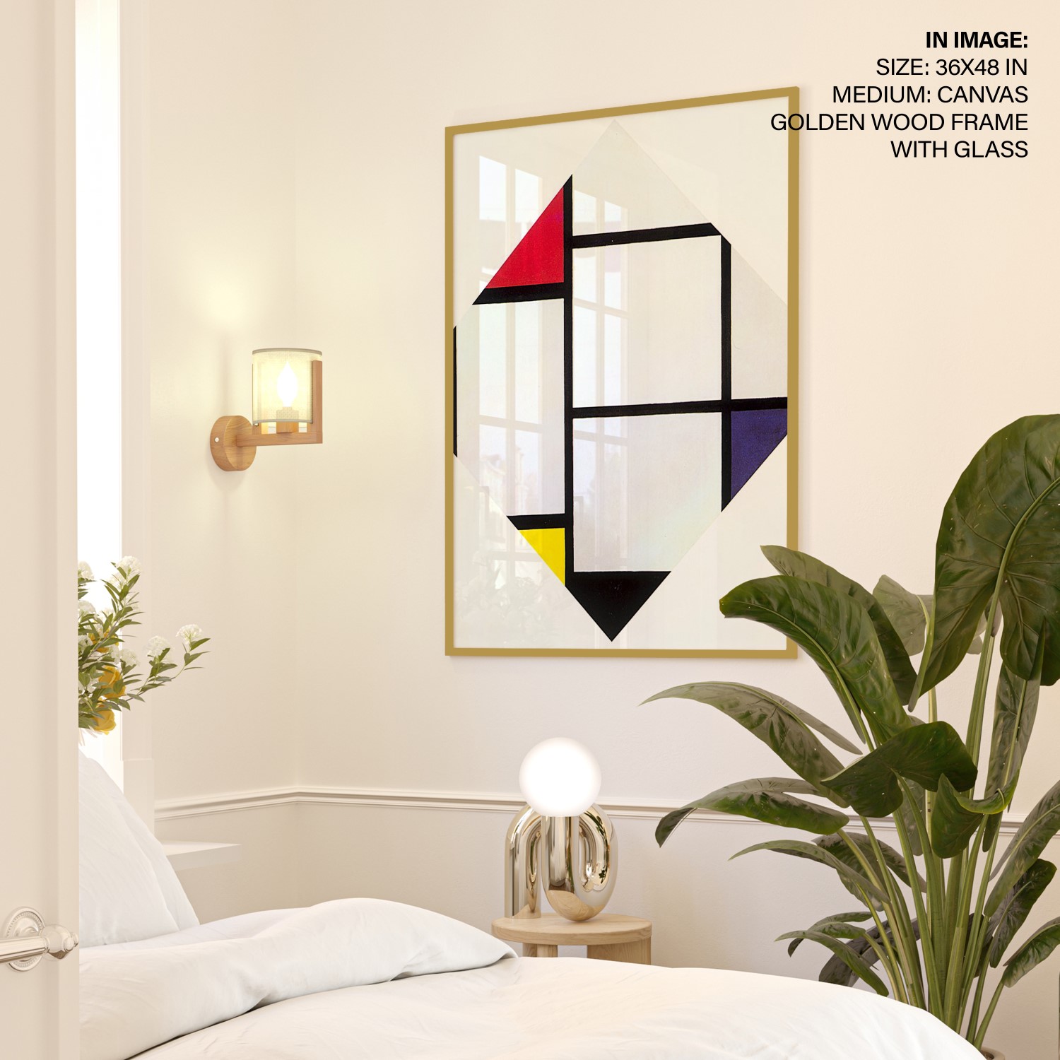 Wall Art | Lozenge Composition with Red, Gray, Blue, Yellow, and Black ...